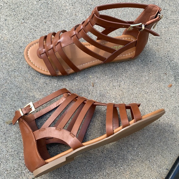 Soda | Shoes | Soda Women Tan Gladiator Zip Up Sandals | Poshmark